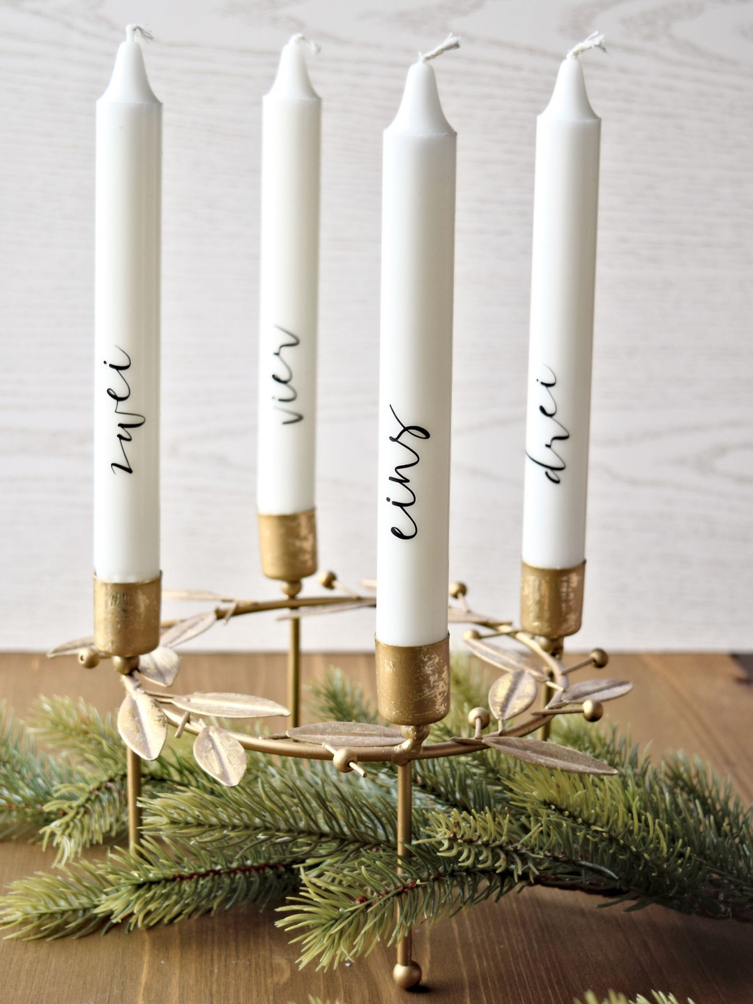 Christmas Candles Set of 4, Advent Stick Candle With Numbers ...