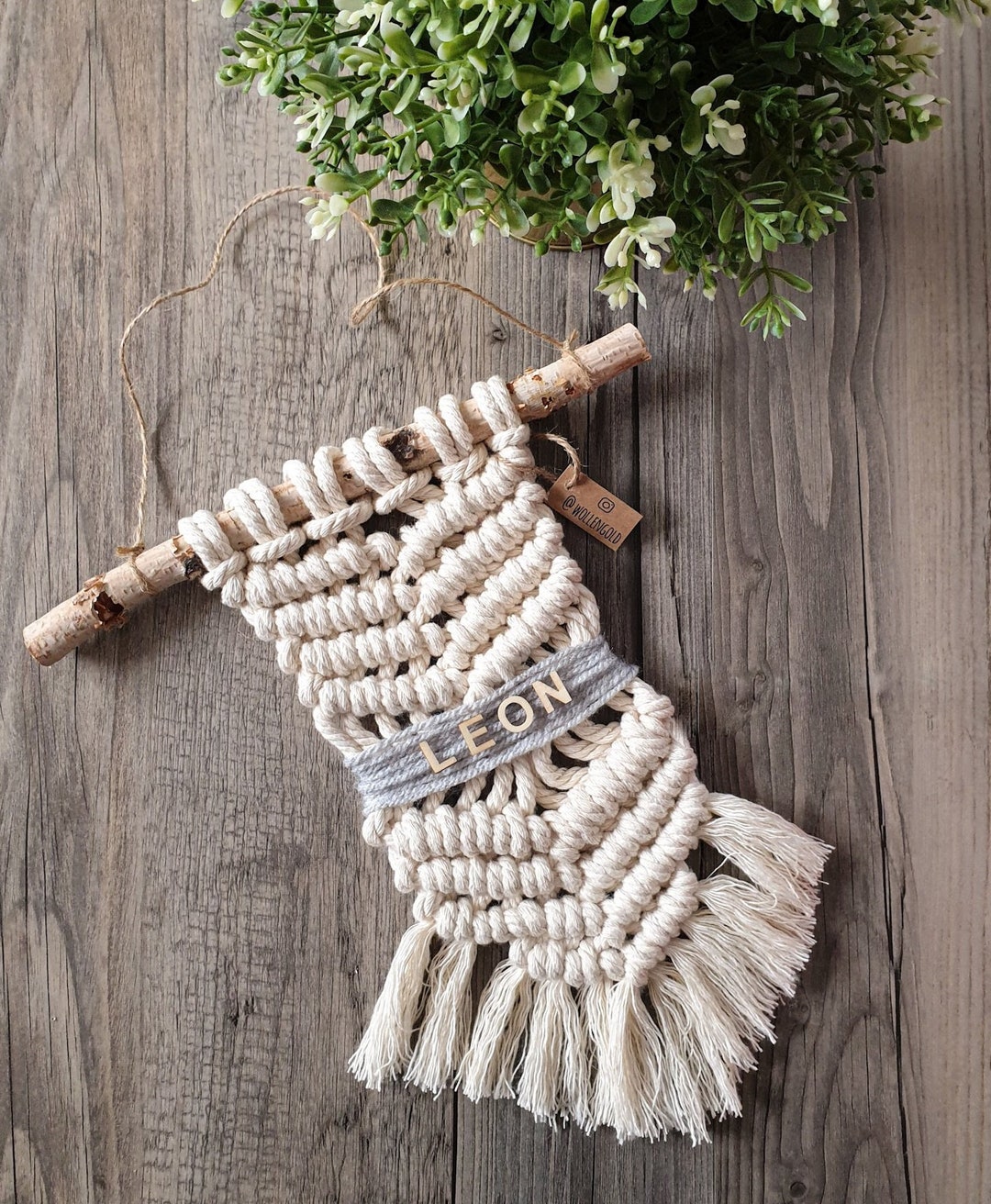 Macrame Wall Hanging With Name, Personalized Gift for Birth, Boho ...