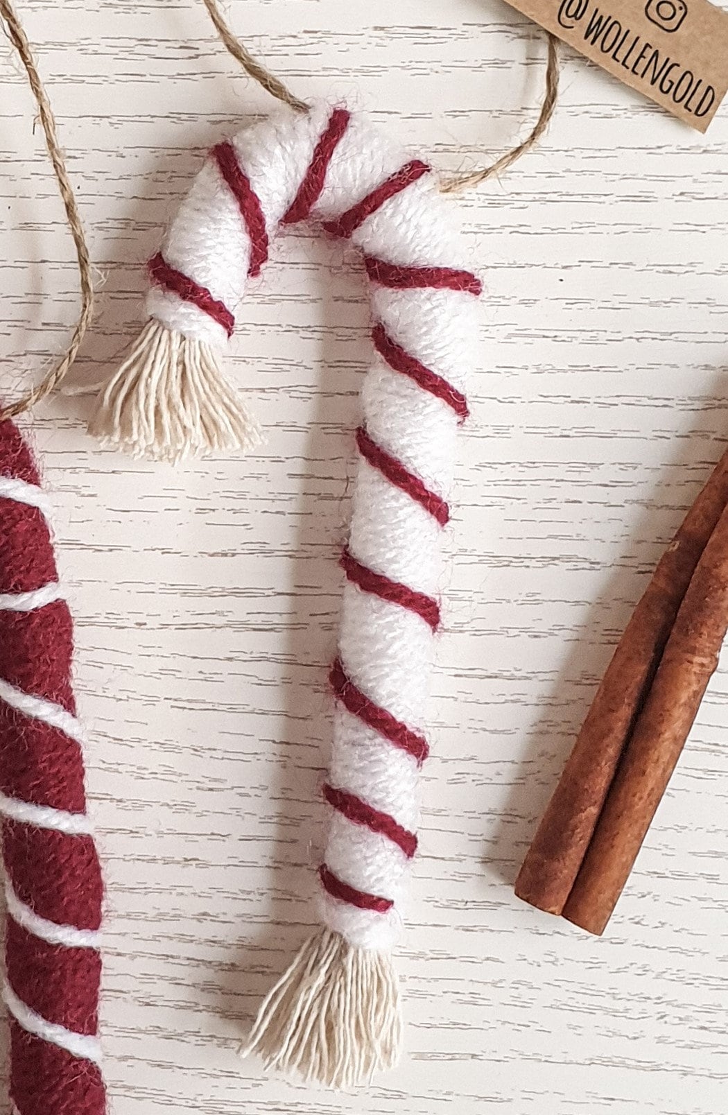 Macrame Candy Cane Christmas Tree Ornaments Hanger Charm | Etsy