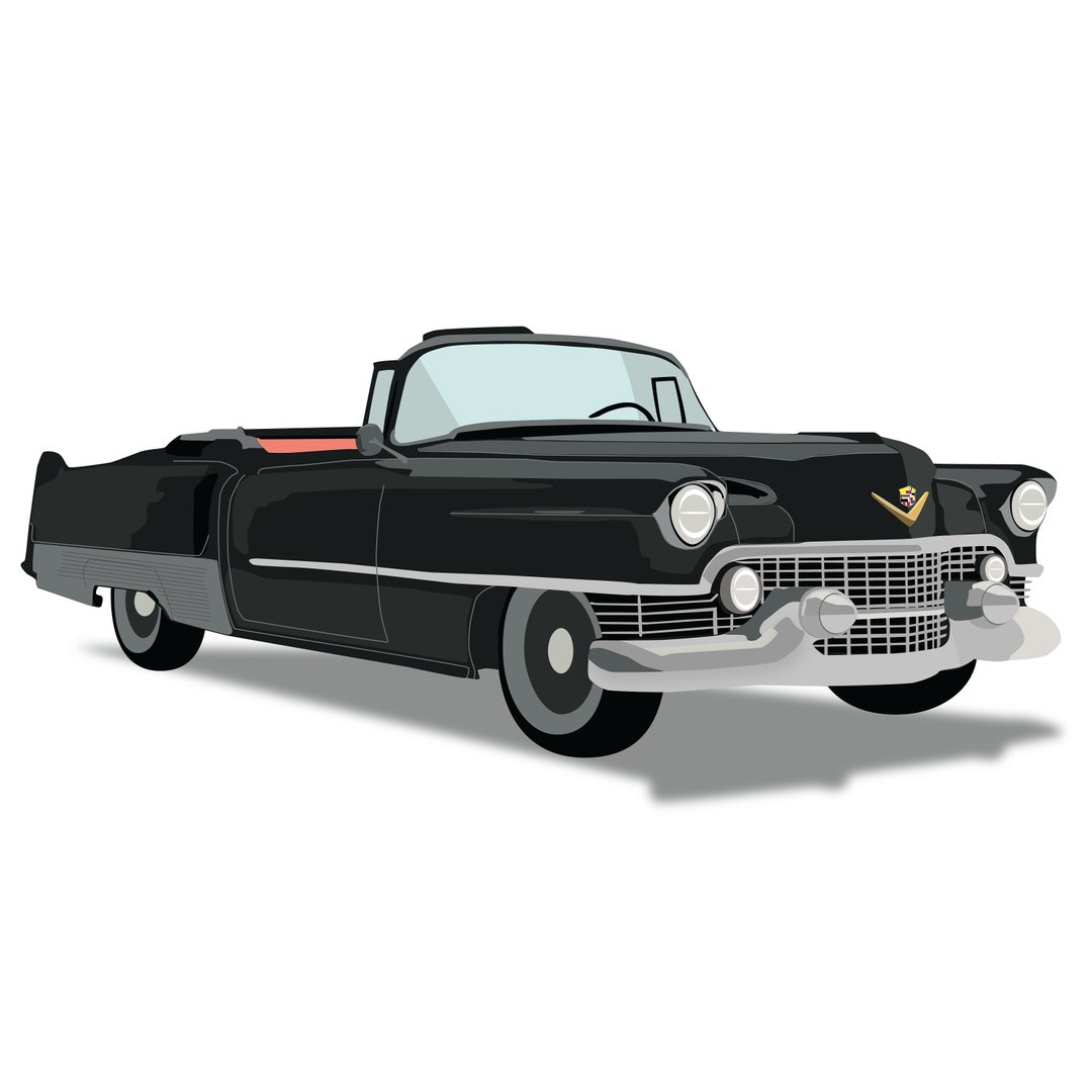 Digital Vintage Cadillac Vector - Etsy