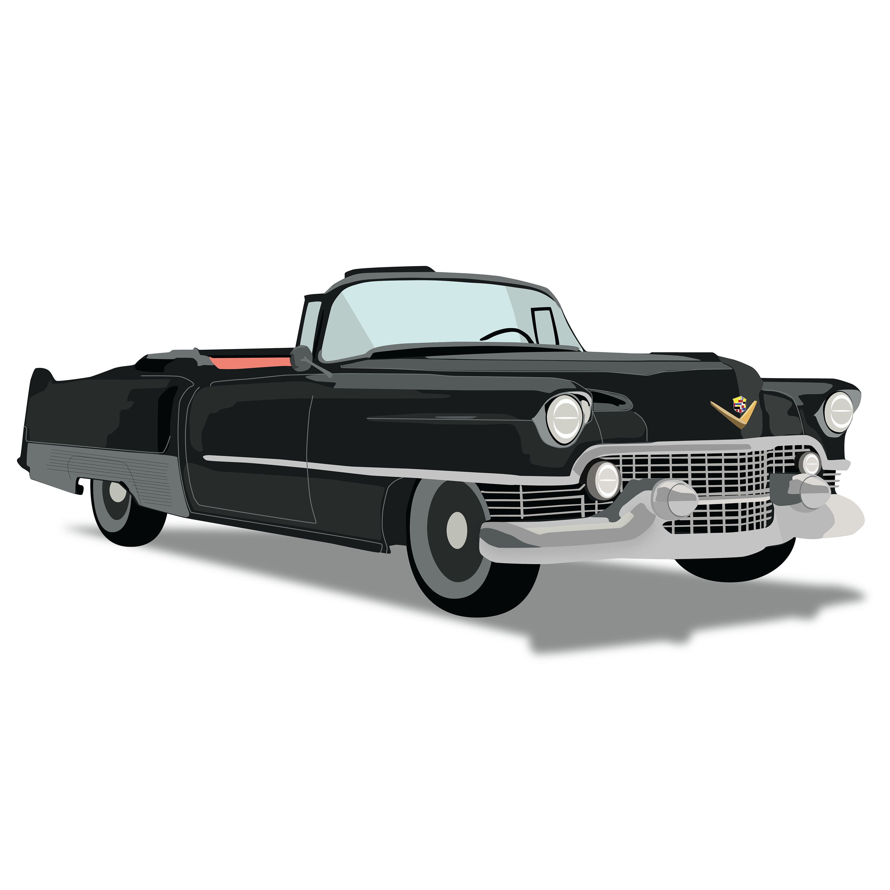 Digital Vintage Cadillac Vector - Etsy