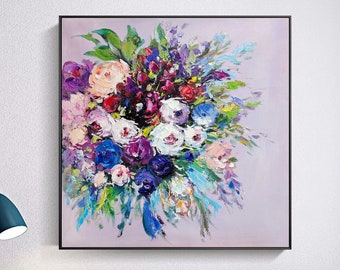 Large Floral Canvas Painting - Etsy