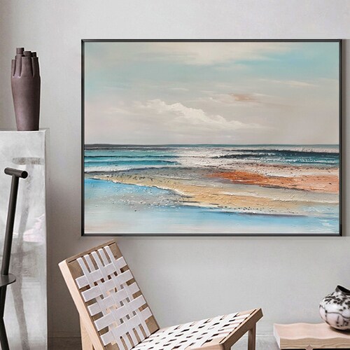 Large Ocean Sunset Painting Coastal Painting Large Wall Art - Etsy