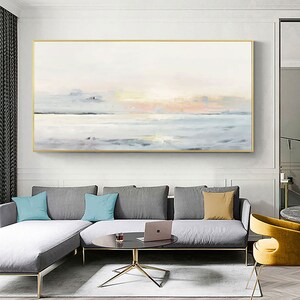 Large Ocean Sunset Painting Coastal Wall Art Ocean Painting Sea Level ...