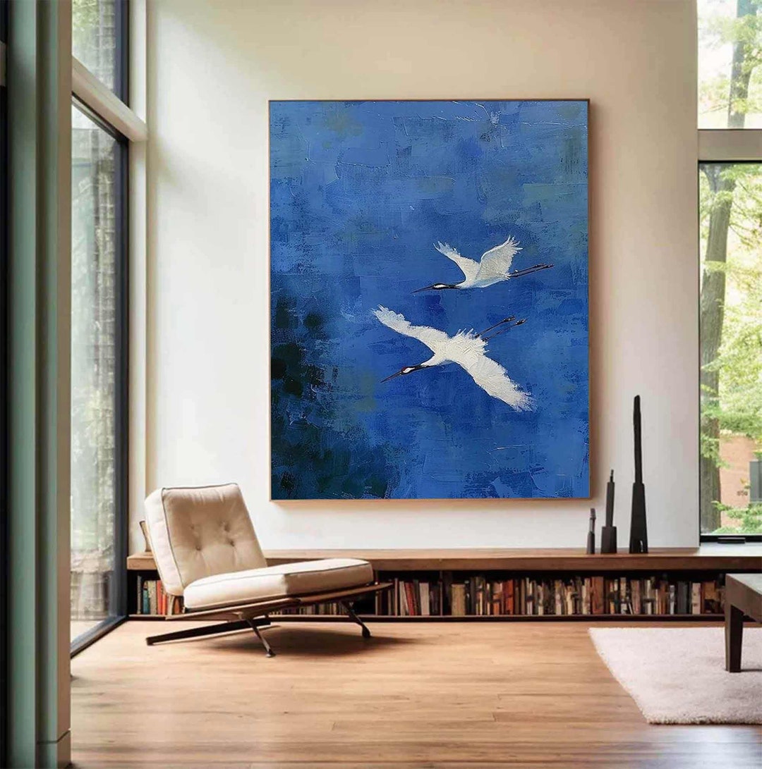 Birds Wall Art Neutral Wall Decor a Flock of Bird Wall Painting on ...