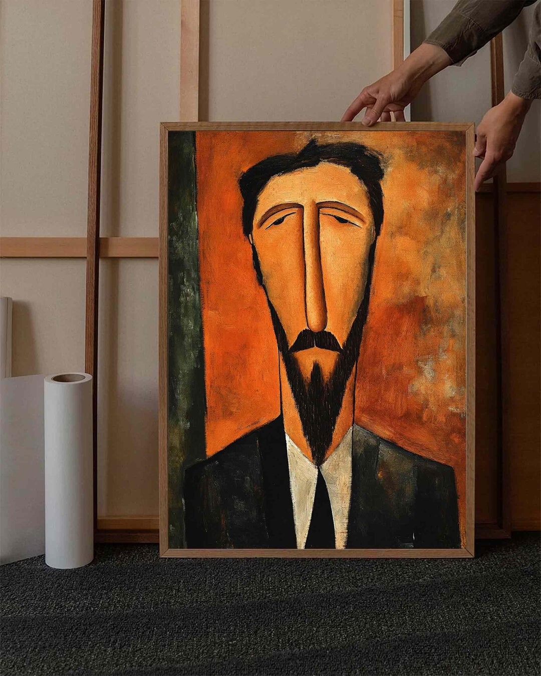 Man Face Painting Amedeo Modigliani Painting Man Portrait Wall Painting ...