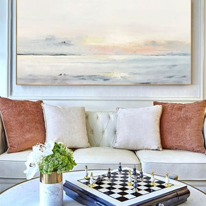 Large Ocean Sunset Painting Coastal Wall Art Ocean Painting Sea Level ...