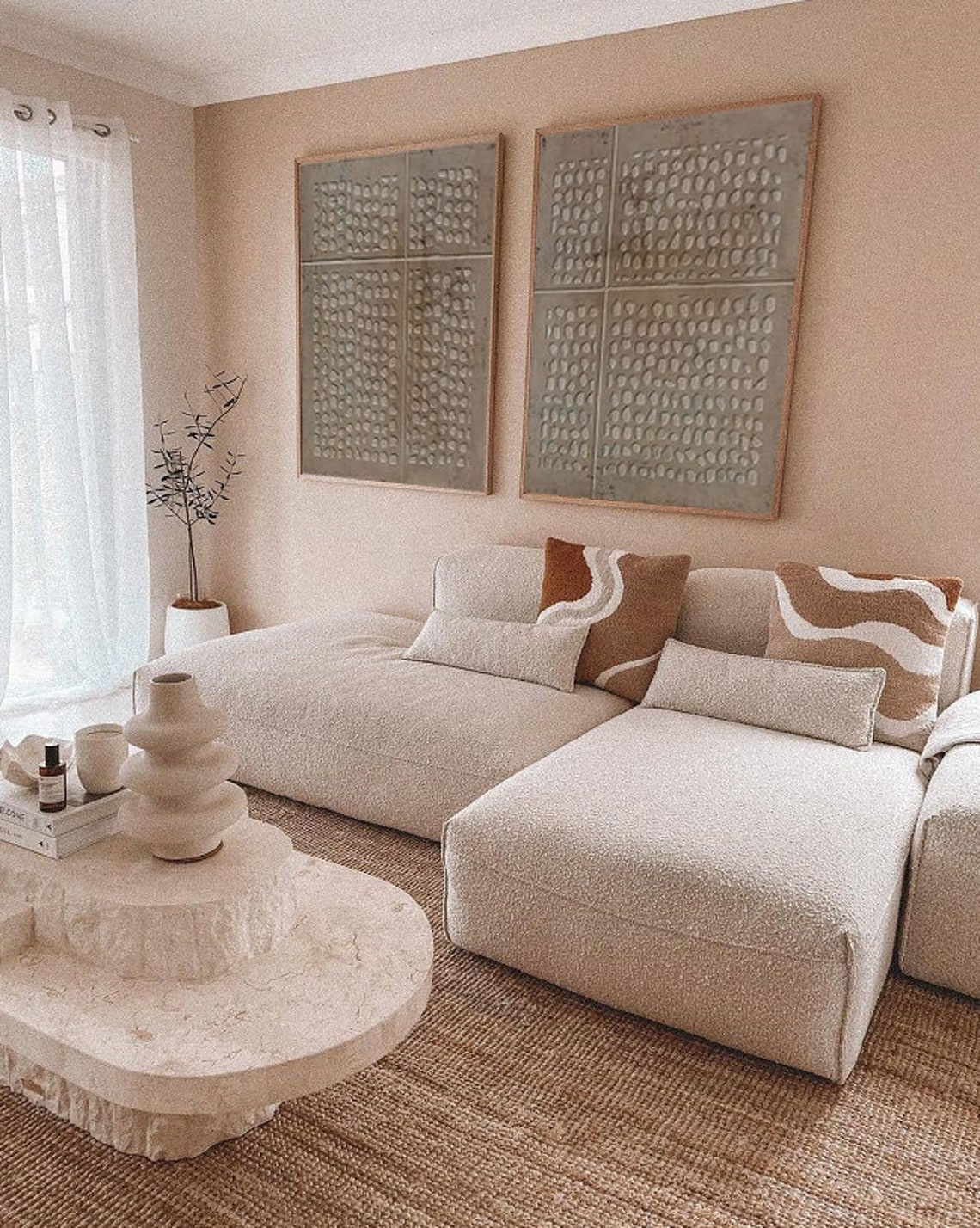 Set of 2 Brown Wall Painting 3d Heavy Texture Brown Wall Art a - Etsy