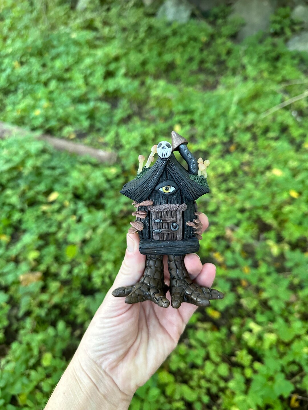 Baba Yaga Folk Art Fairy House, Spooky Halloween Decoration, Creepy ...