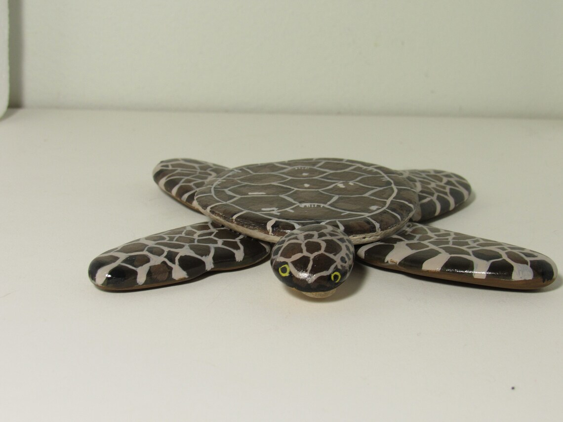 Sea Turtle Painted Rock Hand Painted Rock Rock Art 3D | Etsy