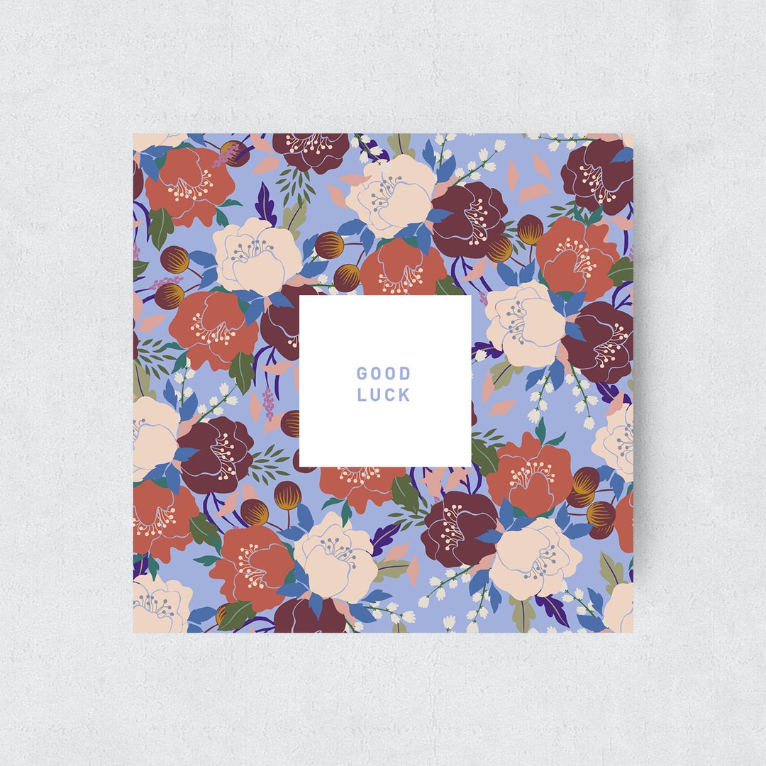 Good Luck Flower Greeting Card, With White Envelope - Etsy