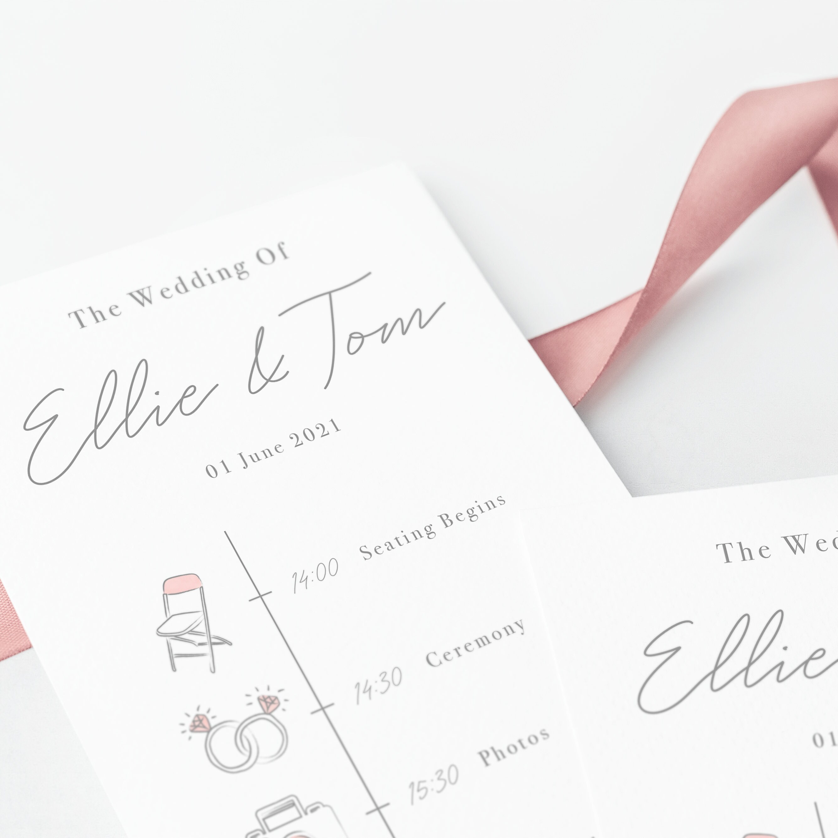 Wedding Order of Service Template Printable DL 99mmx210mm - Etsy