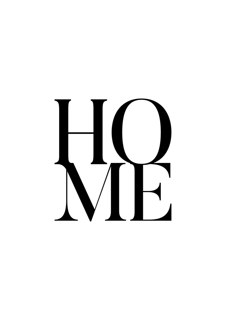 Home Typographic Print - Etsy