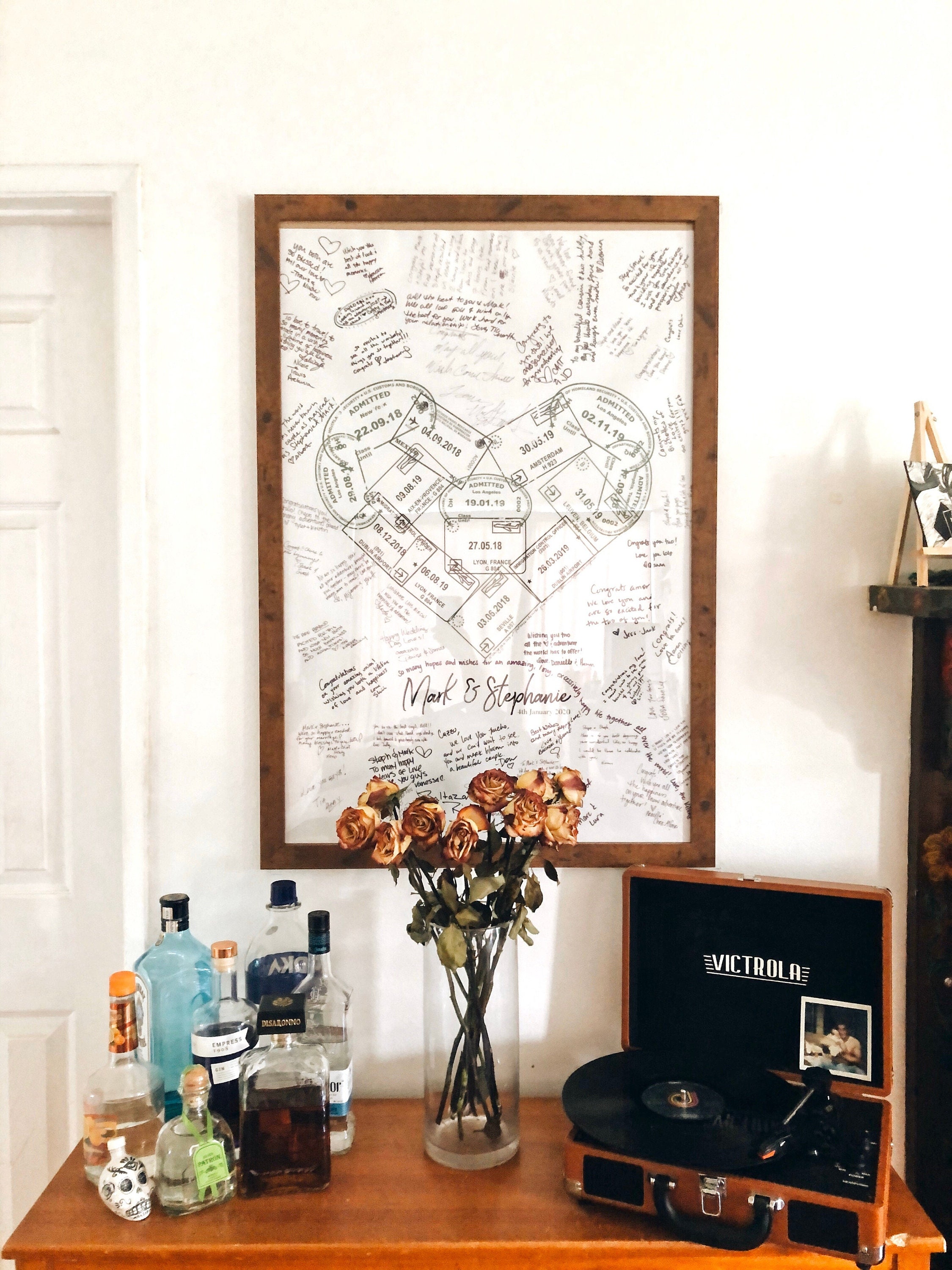 Passport Stamp Wedding Guest Book Poster Digital Only | Etsy