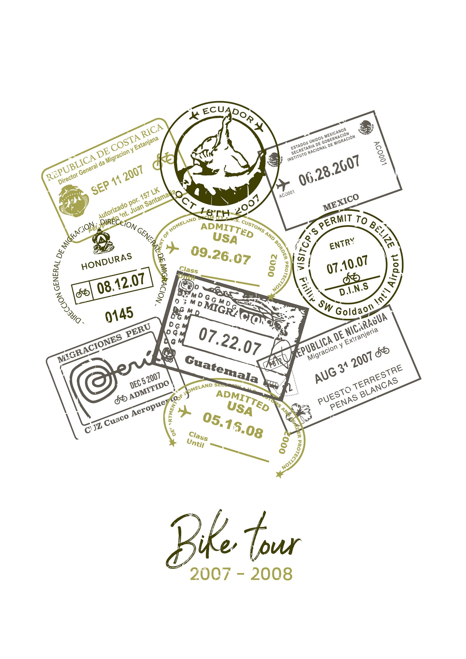 Custom Bike Tour Passport Stamp Print, Perfect Gift for A Returning ...