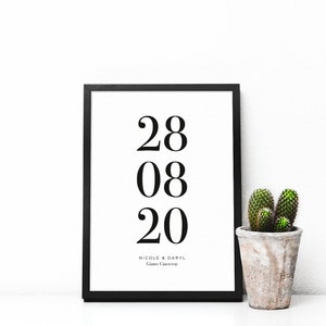 Custom Date Print, With Personalised Special Date, Name and Location ...
