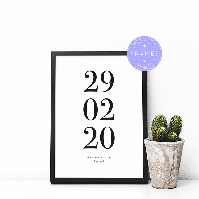 Custom Date Print With Personalised Special Date Name and - Etsy UK