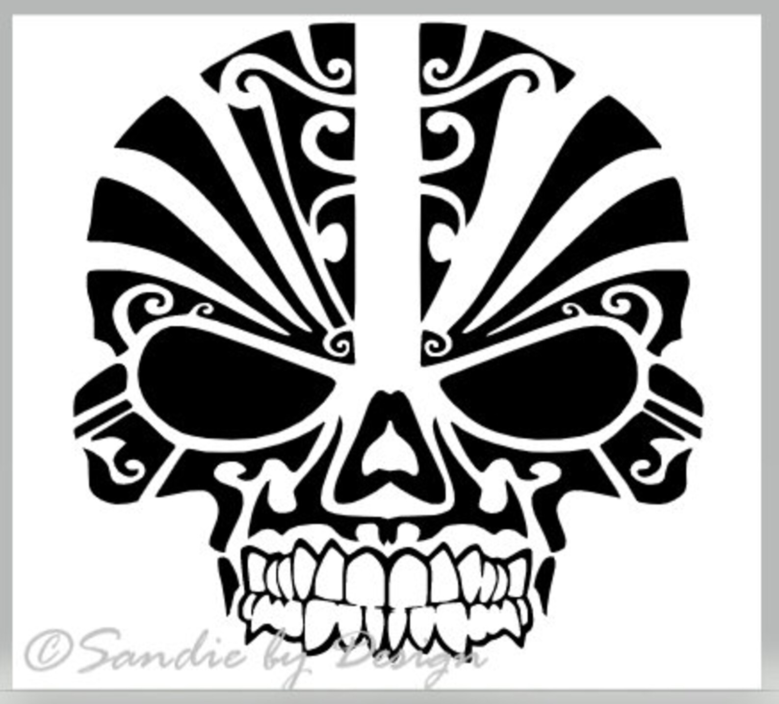 Tribal Skull SVG Cricut Silhouette Vinyl cut image Vector | Etsy