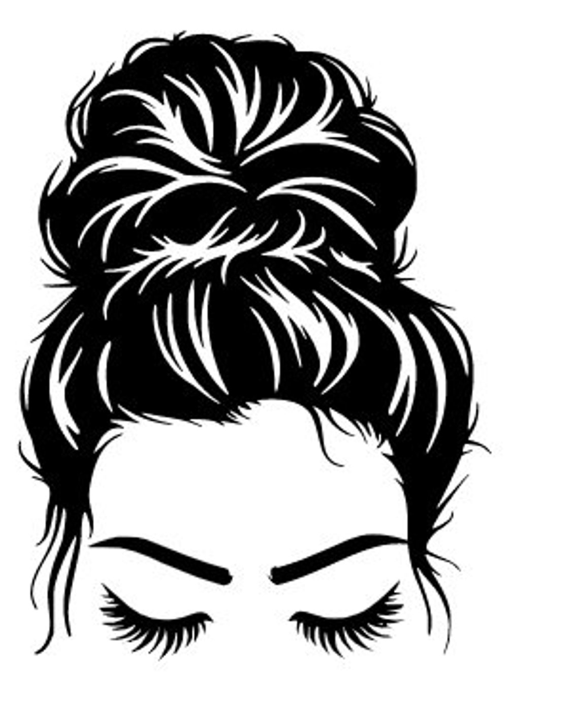Messy Bun Svg For Cricut