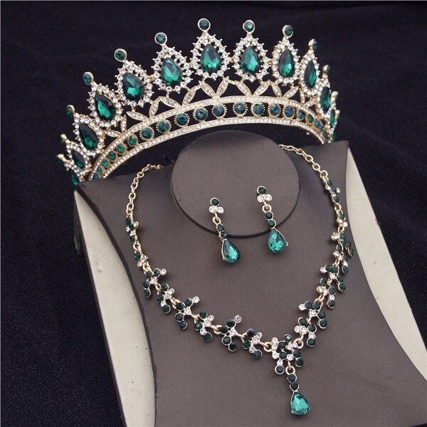 Wedding Tiara Jewelry Set - Etsy