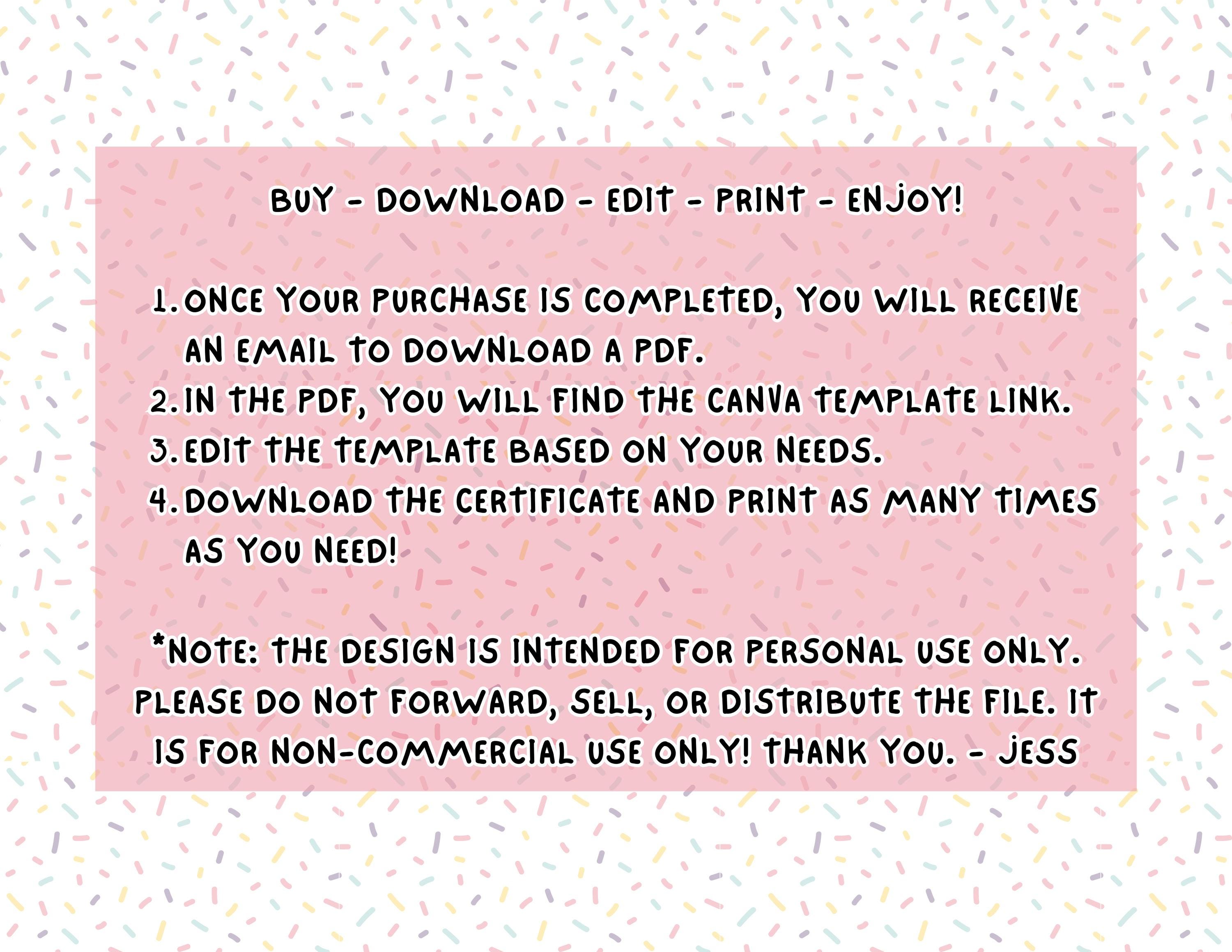 Physical Therapy Certificate of Completion Graduation Diploma Editable ...