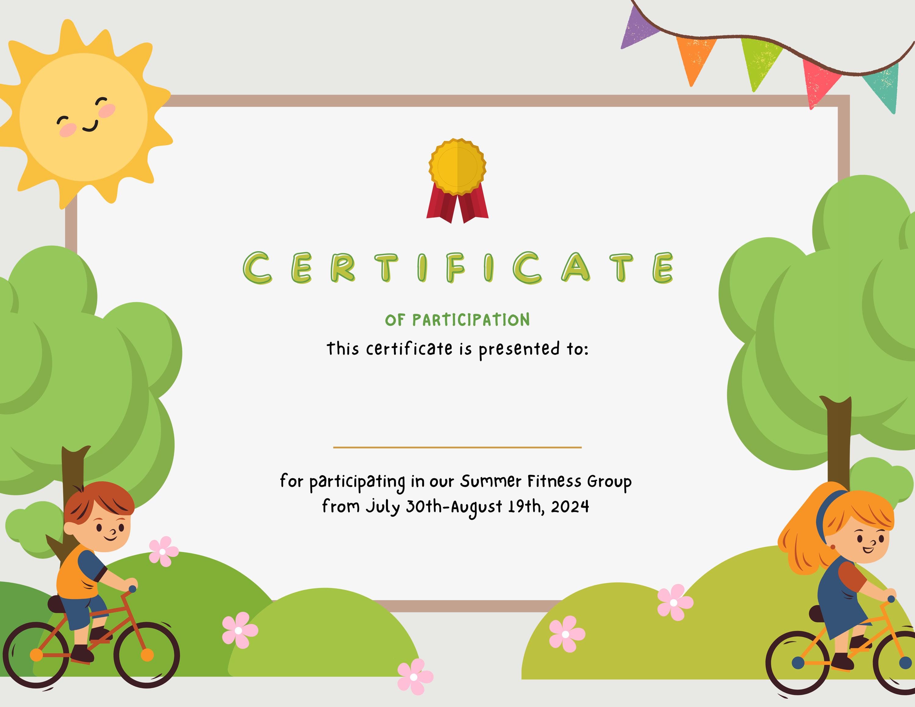 Physical Therapy Fitness Group Certificate of Completion Graduation ...