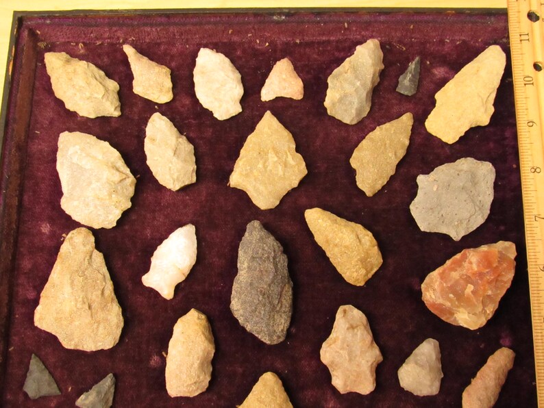 Frame of Prehistoric Indian Arrowheads Artifacts - Etsy