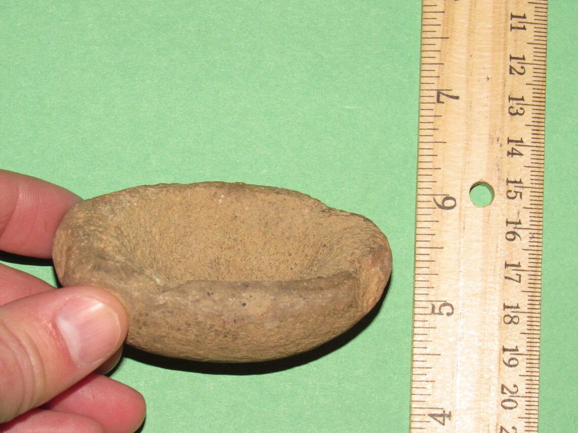 Prehistoric Indian Cupped Boatstone Artifact | Etsy