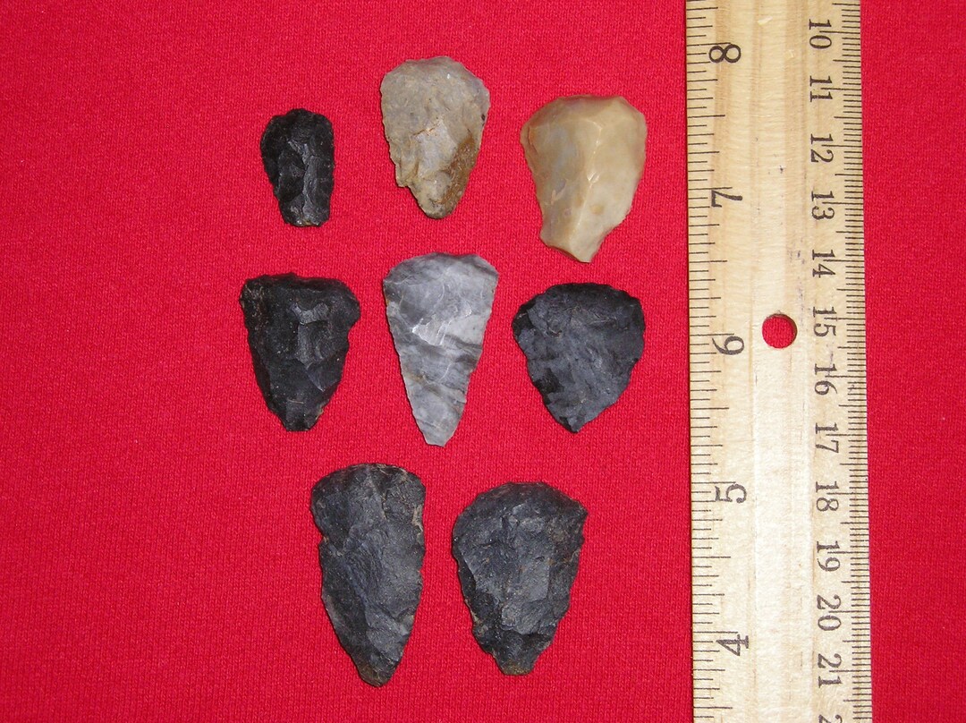 Eight Prehistoric Indian Flint Scraper Tool Artifacts - Etsy