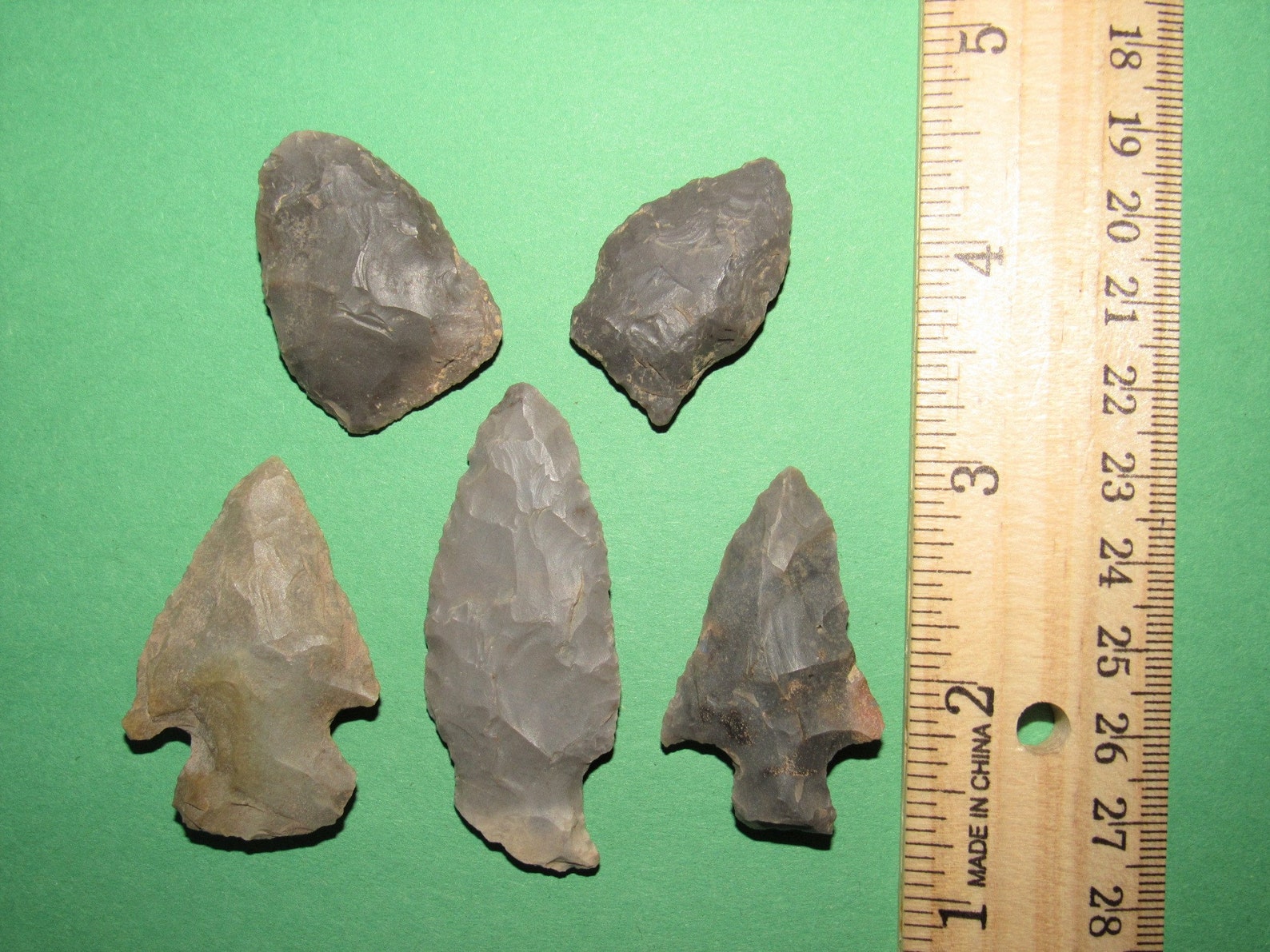 Five Prehistoric Indian Arrowheads Artifacts - Etsy