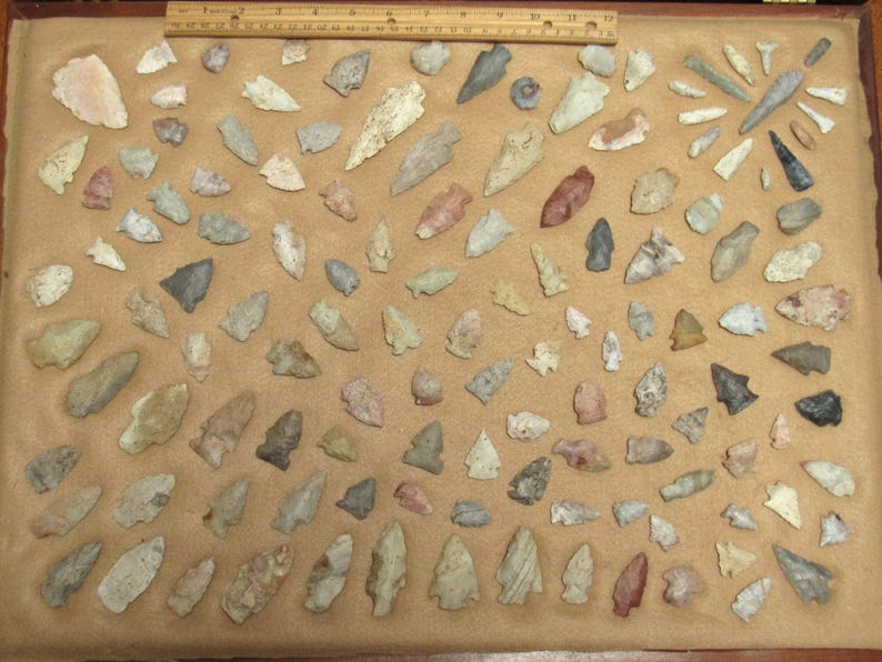 Large Collection of Prehistoric Indian Arrowheads Drills - Etsy