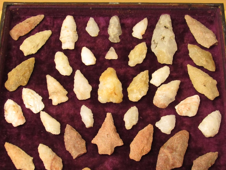 Frame of Prehistoric Indian Arrowheads Artifacts - Etsy