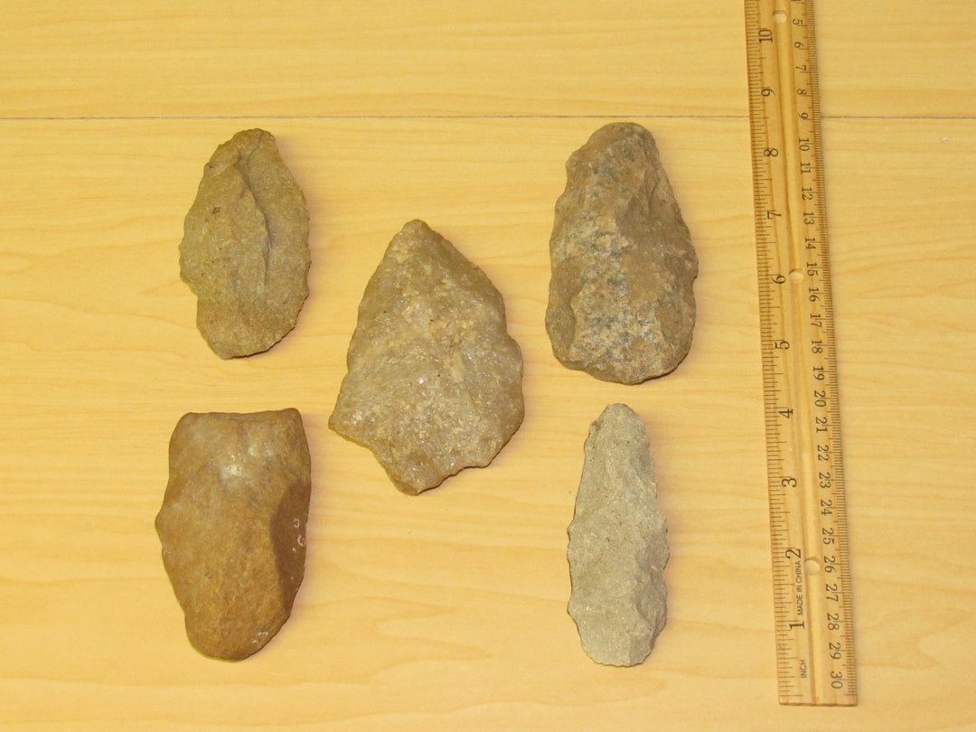 Five Prehistoric Indian Stone Tools Arrowheads Artifacts - Etsy