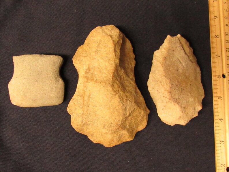 Three Prehistoric Indian Stone Tools Axes Artifacts - Etsy