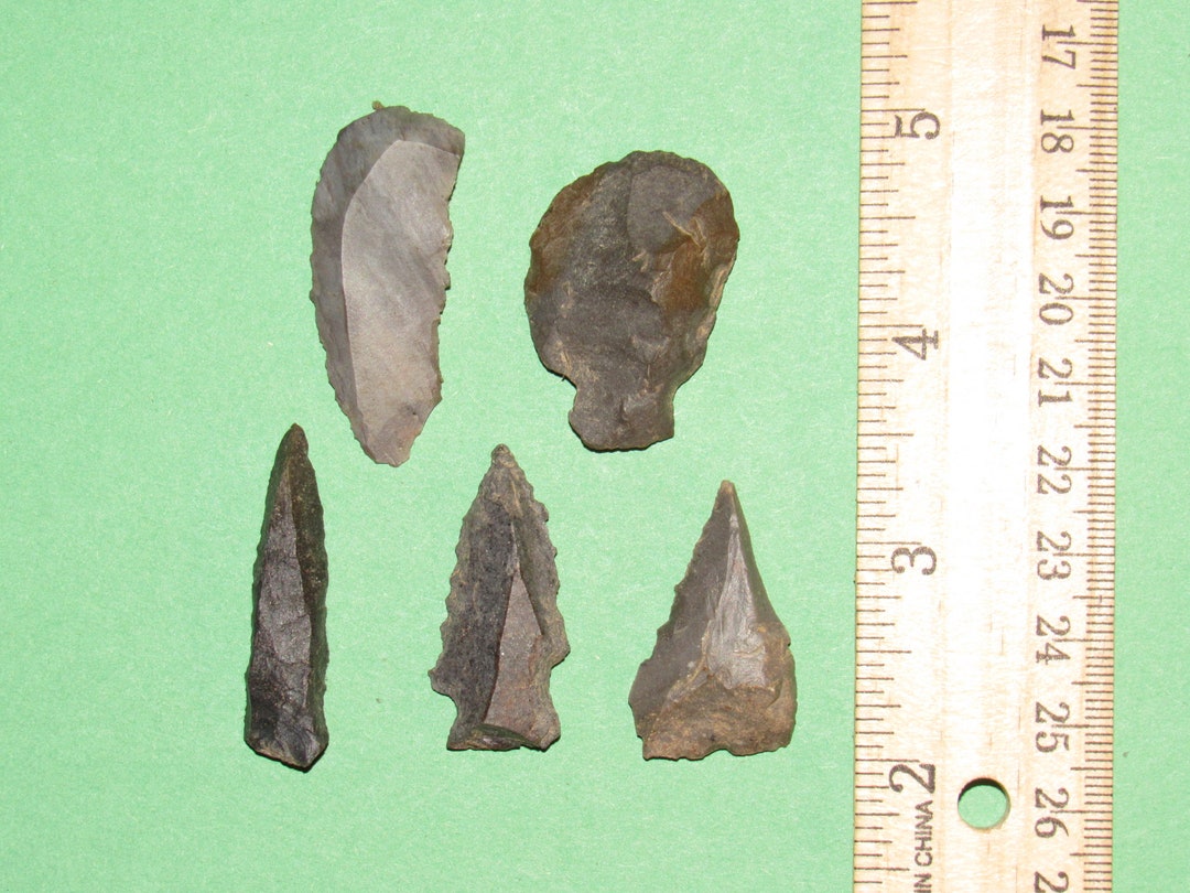Five Prehistoric Indian Flint Tools Artifacts - Etsy