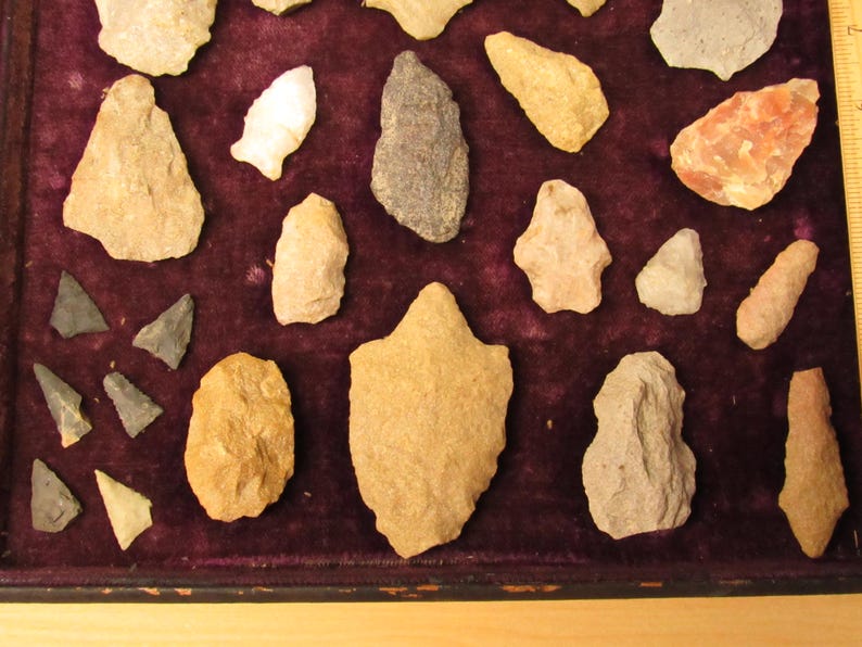 Frame of Prehistoric Indian Arrowheads Artifacts - Etsy