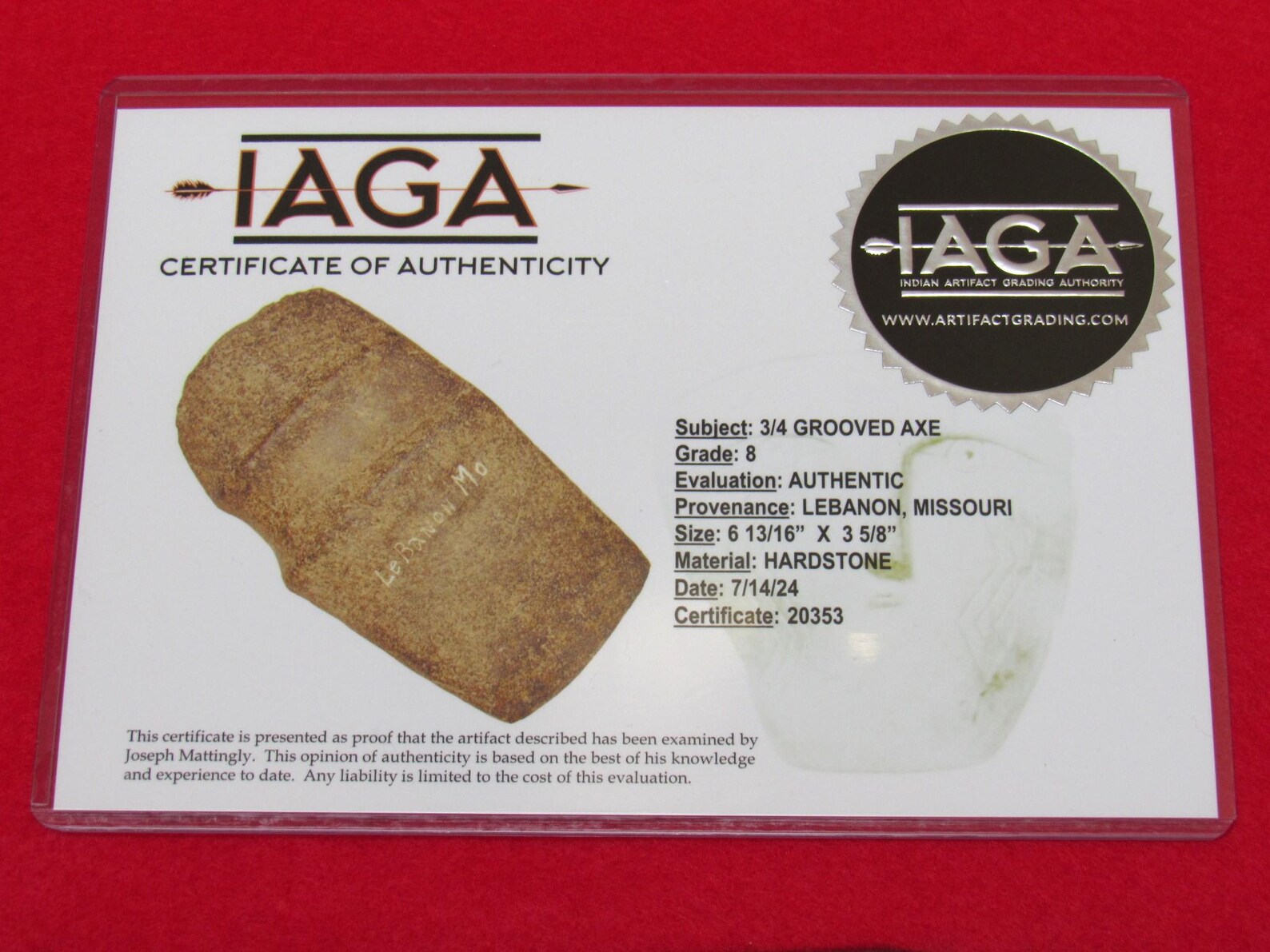 Prehistoric Indian Grooved Stone Axe - IAGA COA - Etsy