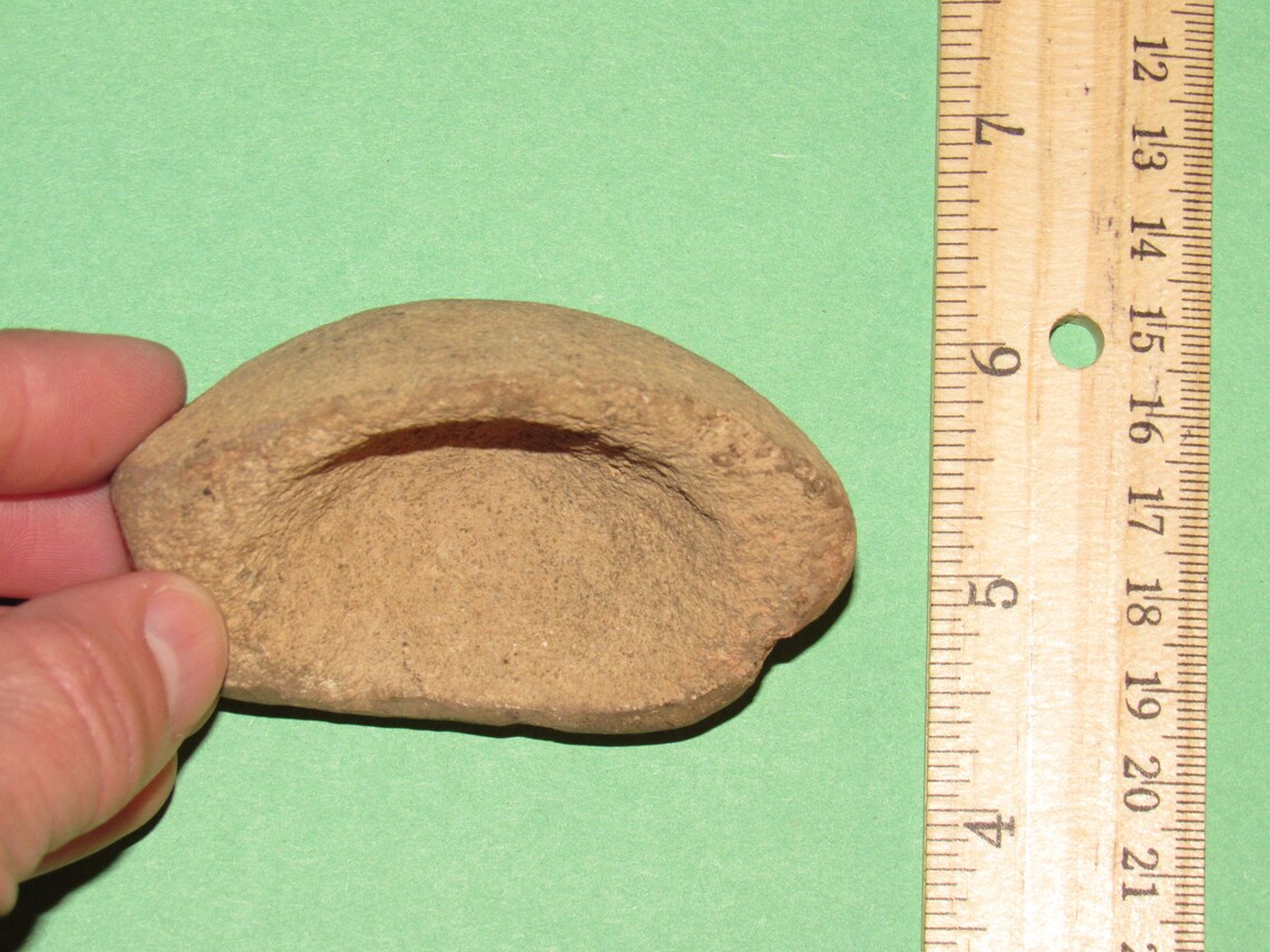 Prehistoric Indian Cupped Boatstone Artifact | Etsy