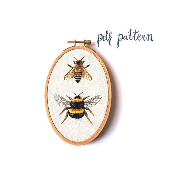 Honey Bee Embroidery - Etsy