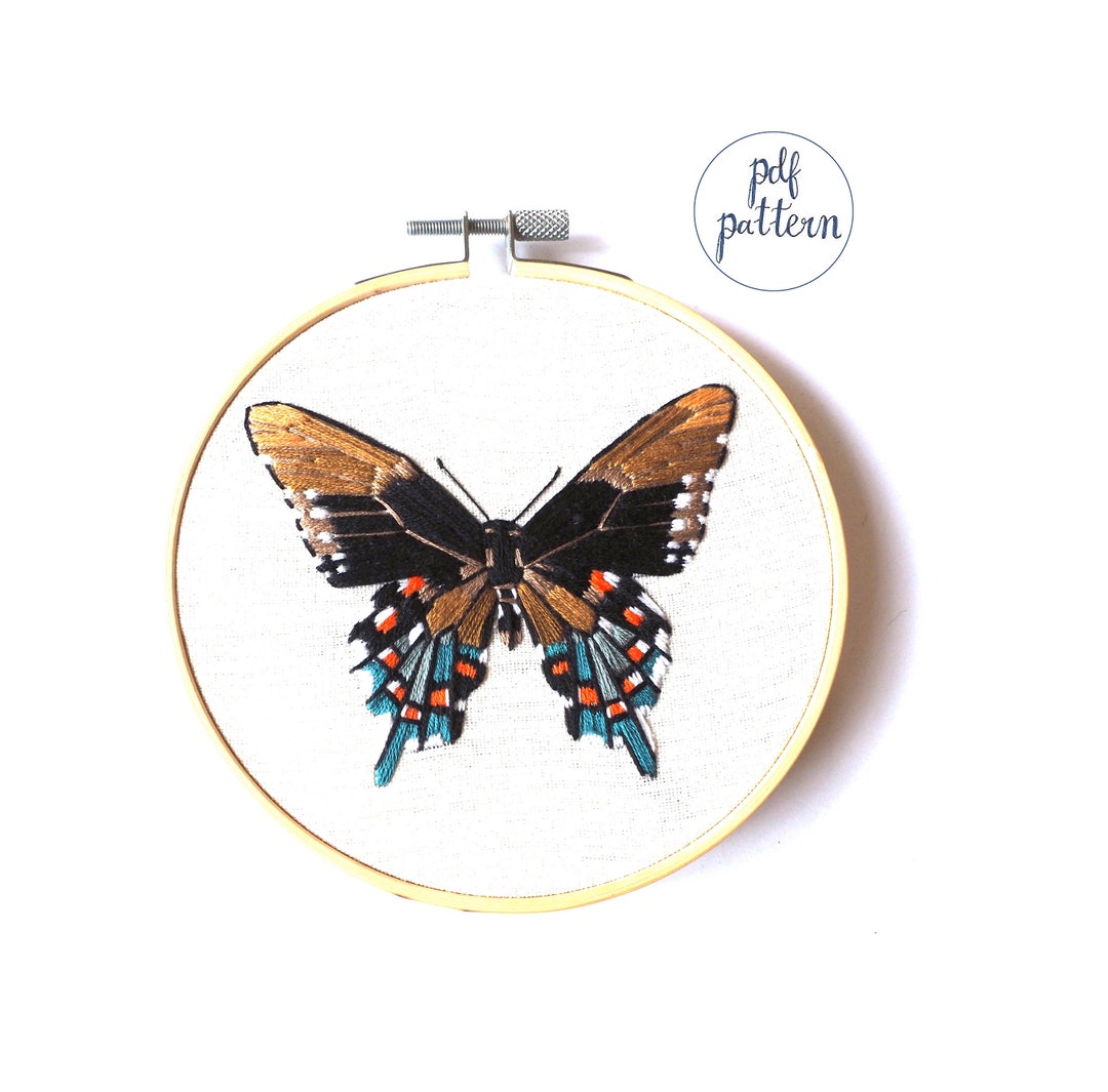 PDF Pipevine Swallowtail Butterfly Embroidery Pattern and Instructions ...