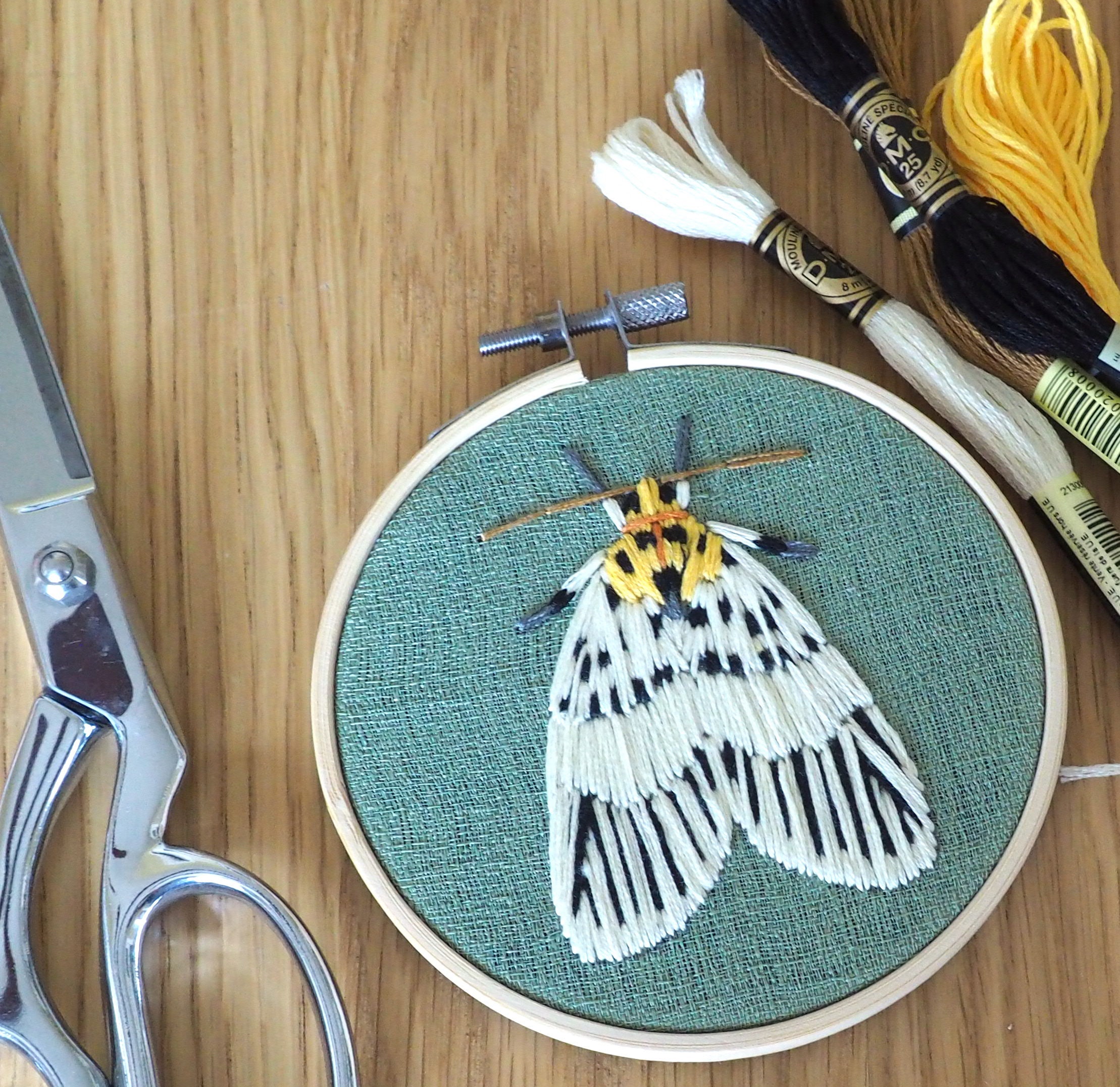 PDF Moth Embroidery Pattern and Instructions Footman Moth | Etsy
