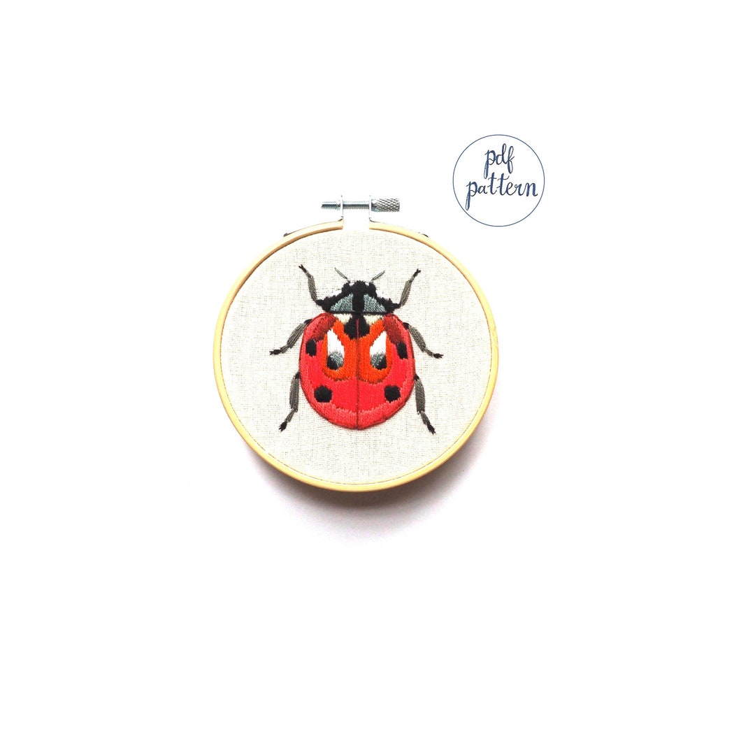 PDF Ladybug Embroidery Pattern and Instructions Downloadable Sewing ...