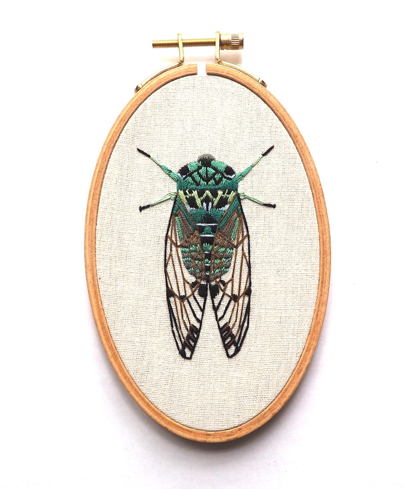 PDF Green Cicada Embroidery Pattern and Instructions Downloadable ...