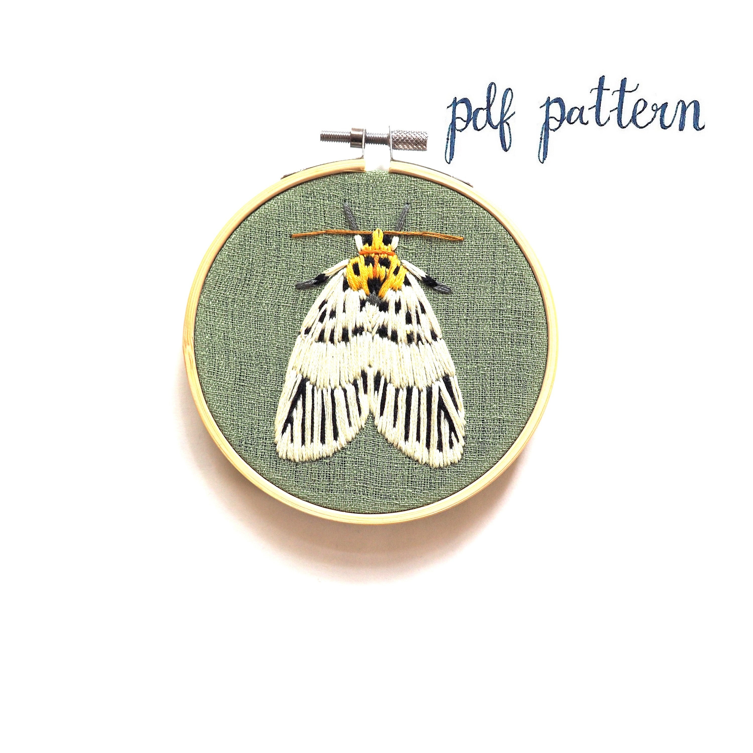 PDF Moth Embroidery Pattern and Instructions Footman Moth | Etsy