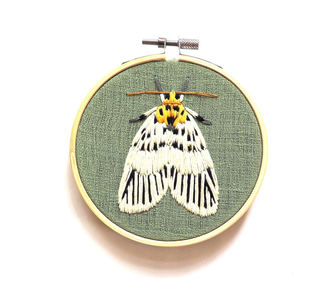 PDF Moth Embroidery Pattern and Instructions Footman Moth - Etsy