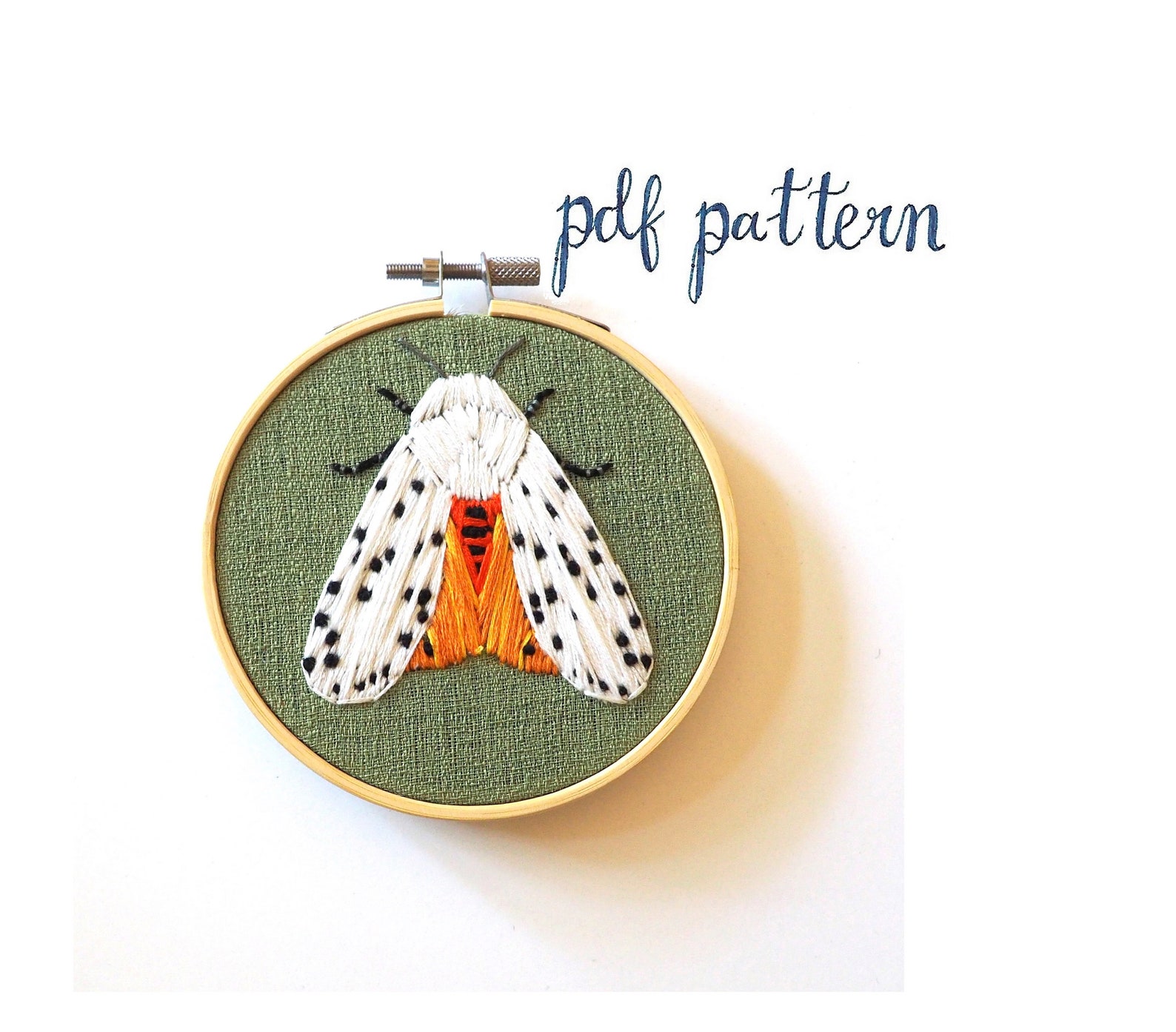 PDF Moth Embroidery Pattern and Instructions Downloadable Salt | Etsy