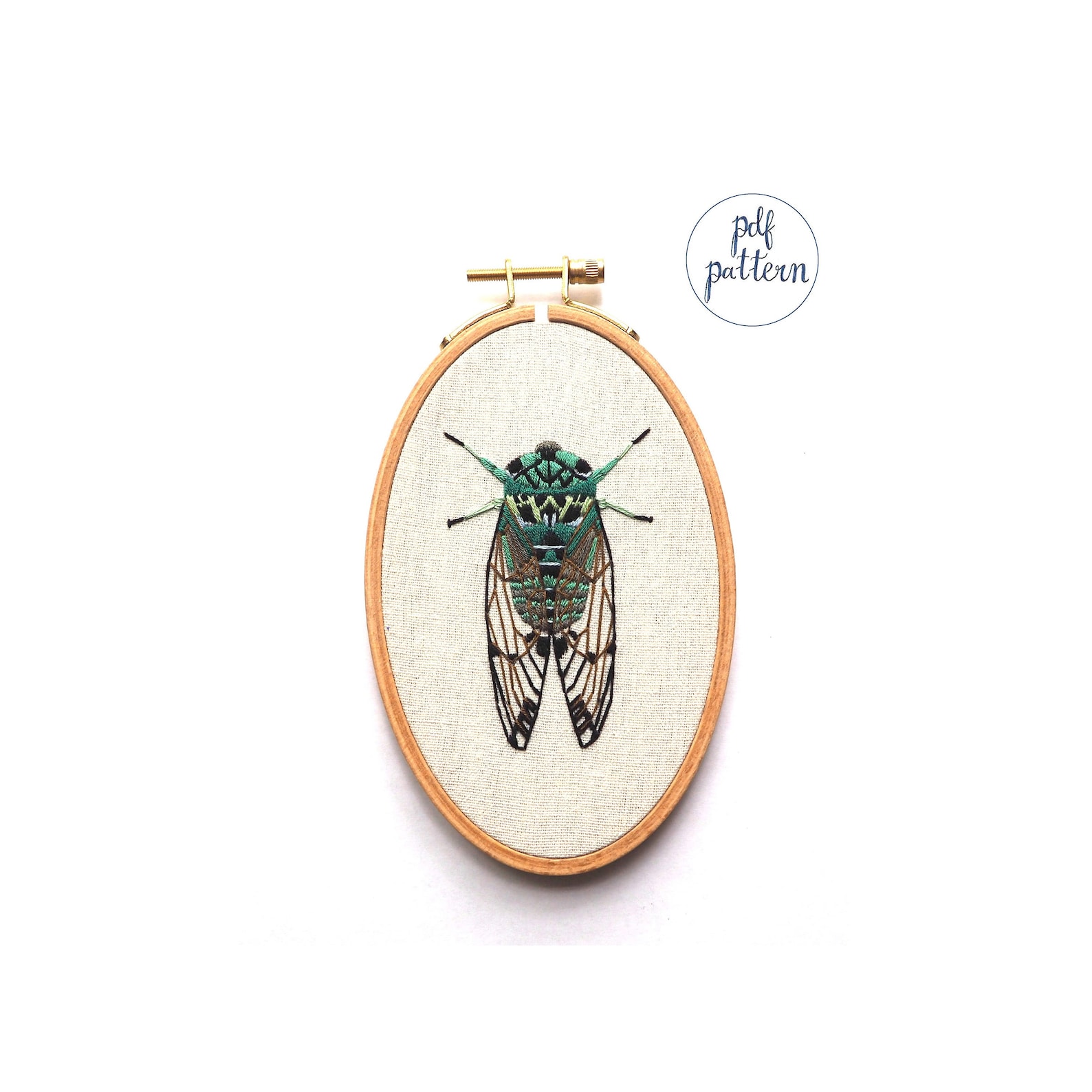 PDF Green Cicada Embroidery Pattern and Instructions Downloadable ...