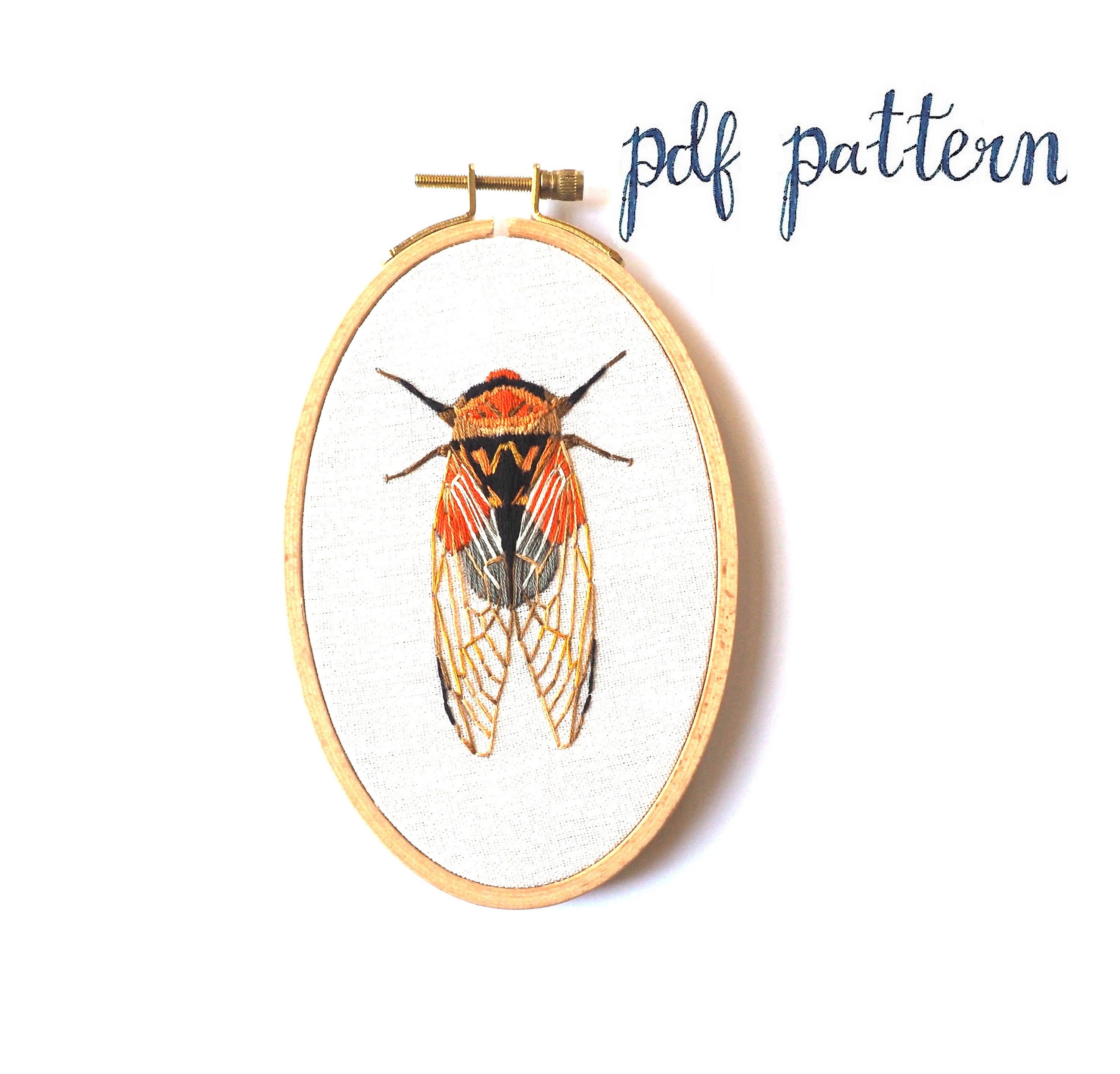 PDF Cicada Embroidery Pattern and Instructions Downloadable - Etsy
