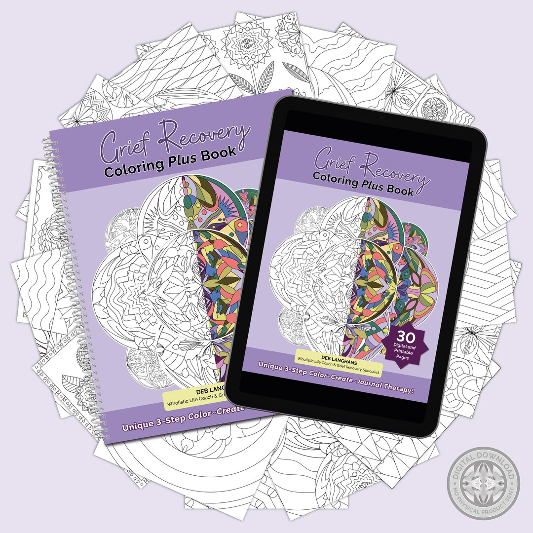 Grief Recovery Coloring Book | Mandala Art & Journal Prompts (digital ...