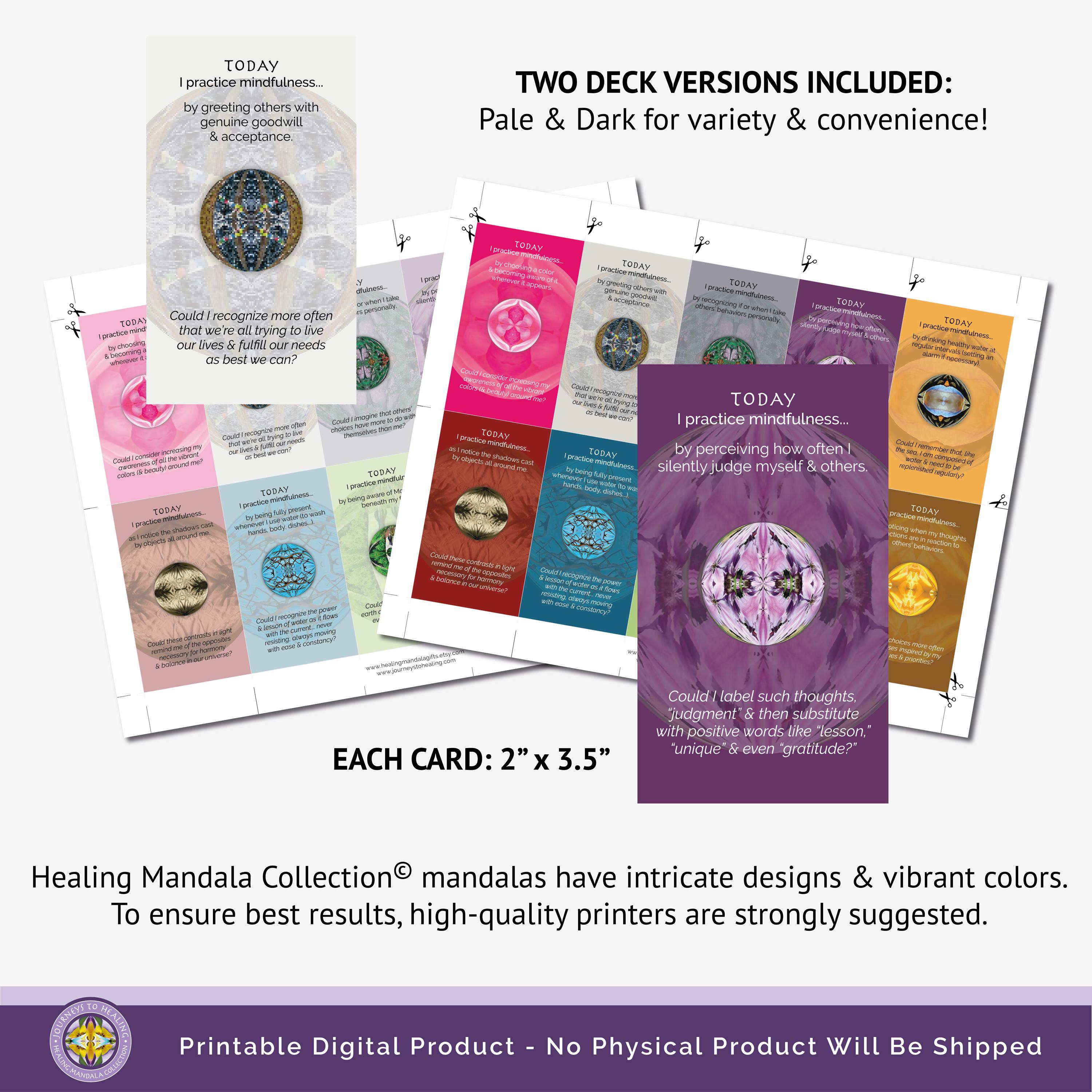 Mindfulness Card Deck | Printable Inspirational Cards | Digital ...